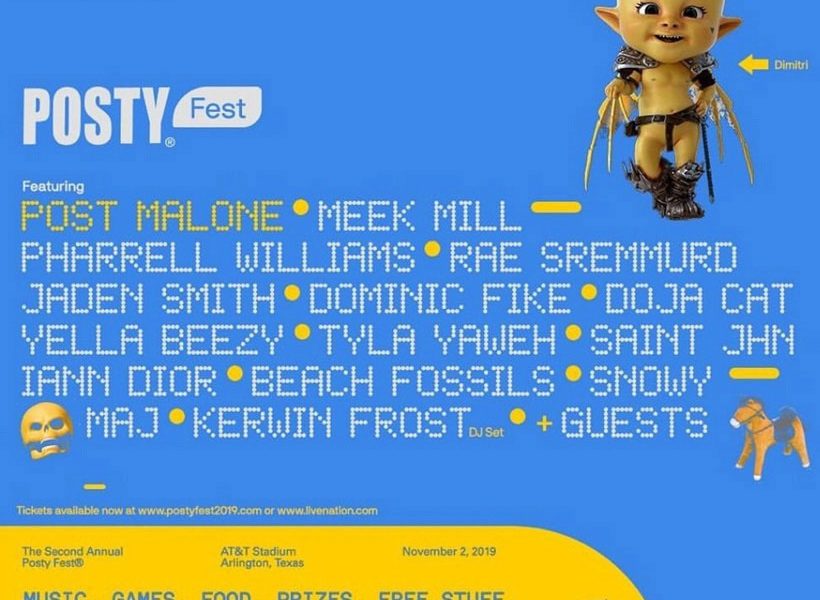 Post Malone Announces Meek Mill, Pharrell Williams For Posty Fest 2019