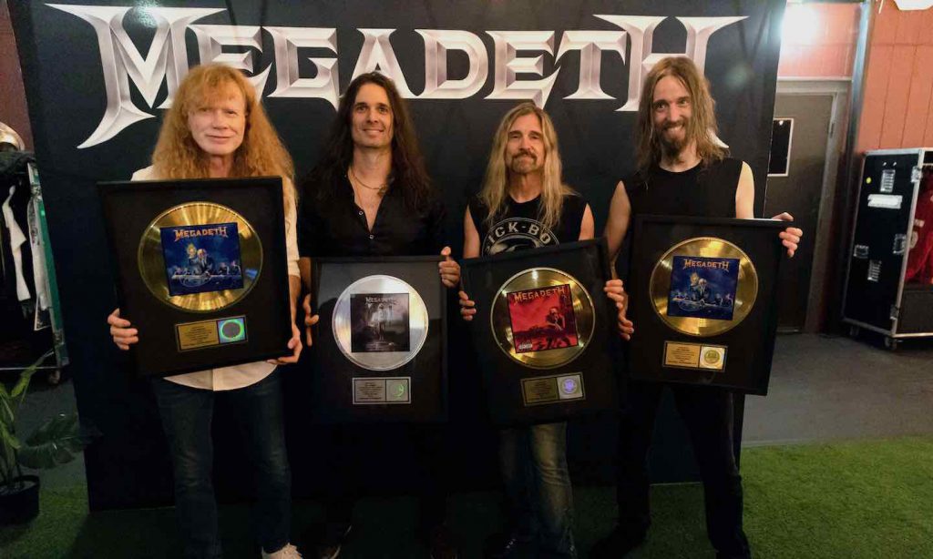Megadeth Receive RIAA Gold And Platinum Plaques After LA Performance