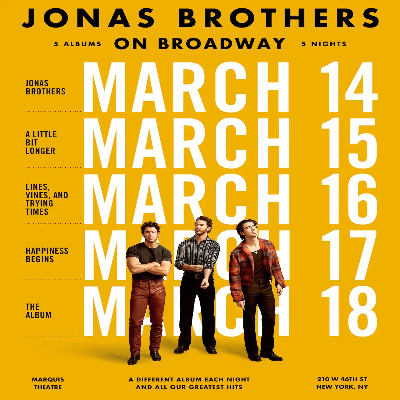 Jonas Brothers Announce Five Nights On Broadway