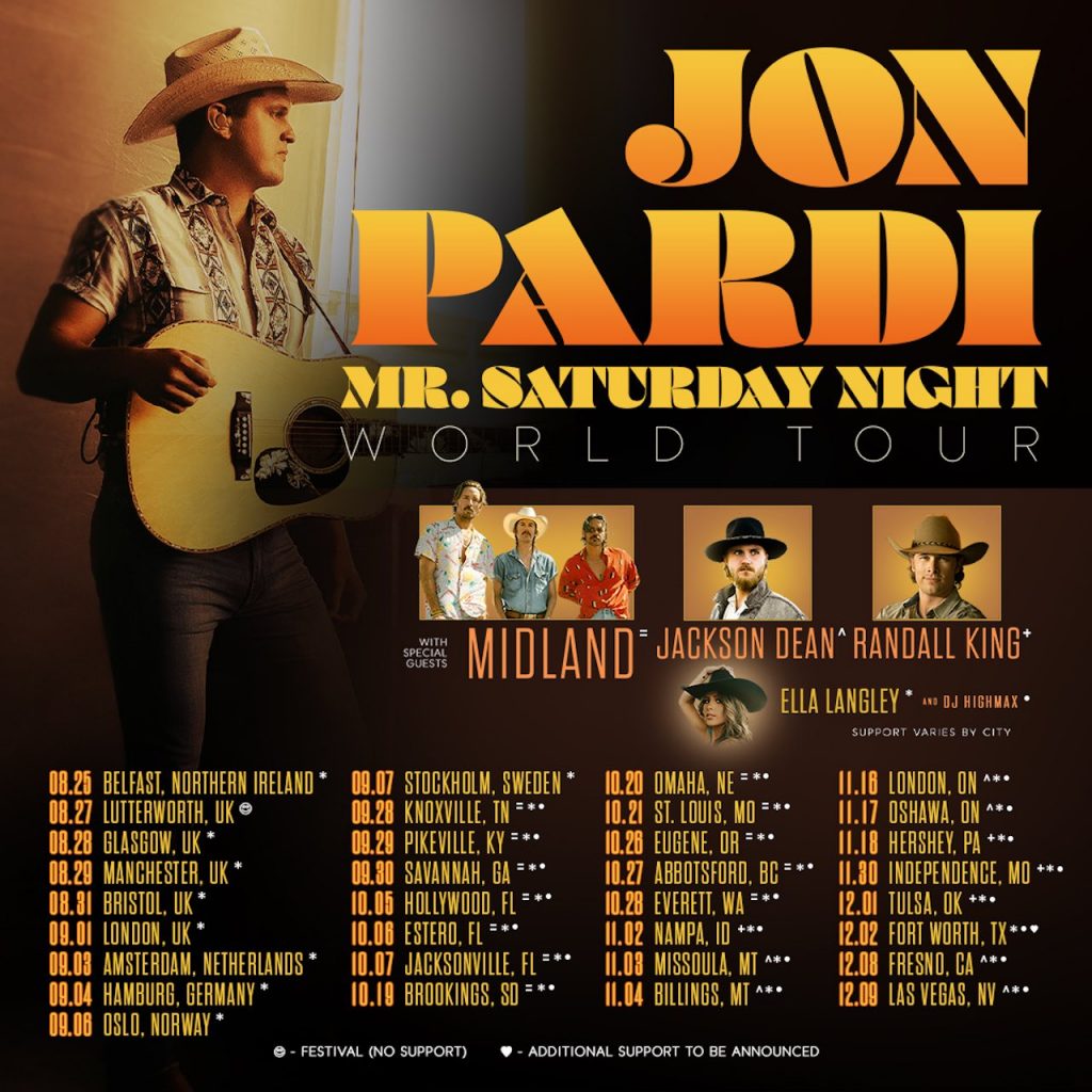 Jon Pardi Announces First Global Headline Tour To Open In UK In August