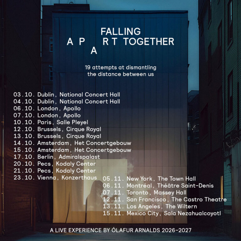 Ólafur Arnalds Announces Falling Apart Together World Tour
